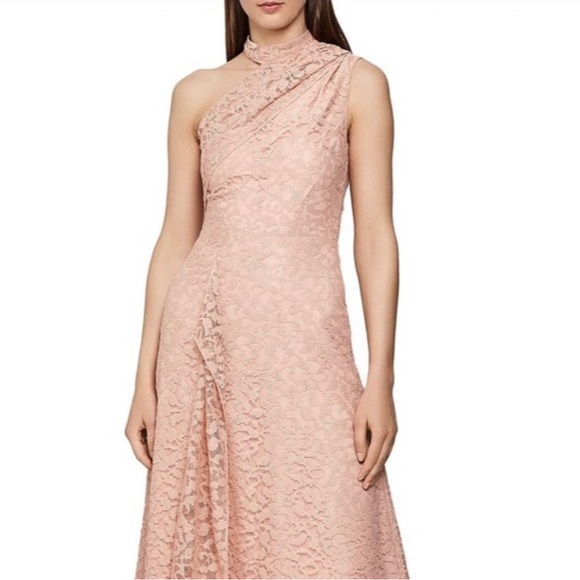 Reiss | Dresses | Reiss Pink Midi Dress Lace Size Uk 1us 6 | Poshmark